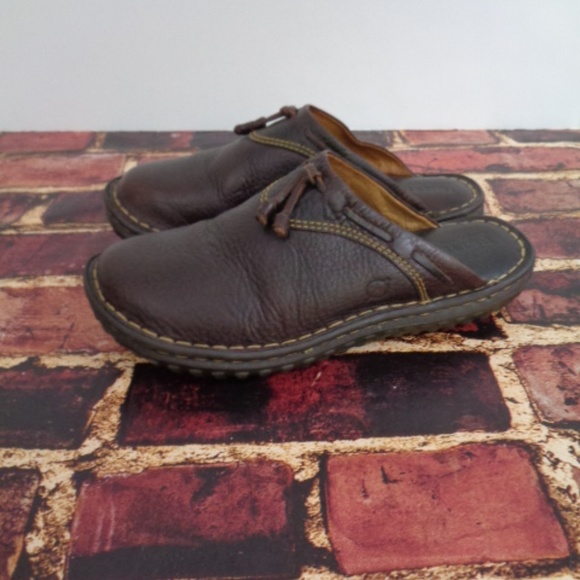 Born | Shoes | Born Womans Brown Leather Comfort Clogs 7m | Poshmark